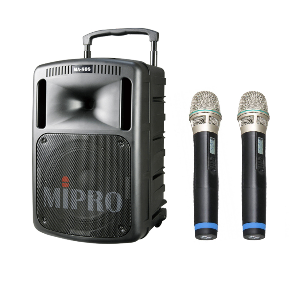 【MIPRO】MA-808/ACT-32HRx2 旗艦型手提式無線擴音機+2支手握麥克風 - 音樂城市樂器